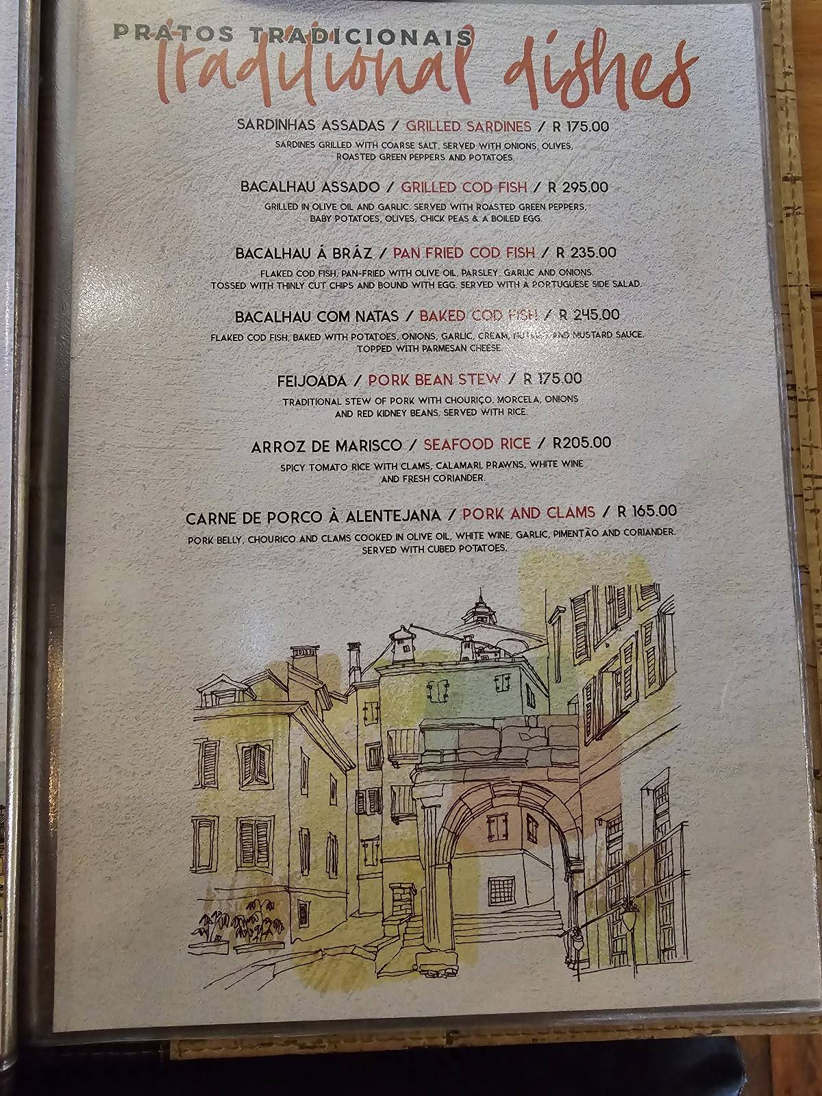 Menu at Pimenta Potchefstroom restaurant, Potchefstroom