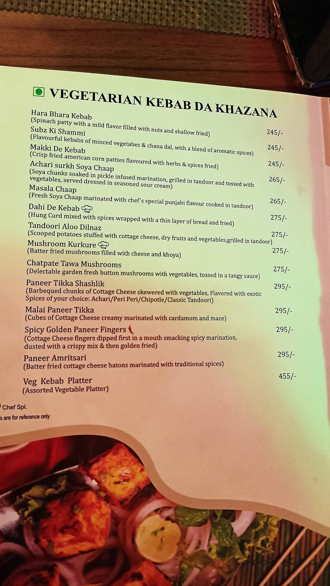 Menu at Pind Balluchi, Moradabad, Siddhi Towers