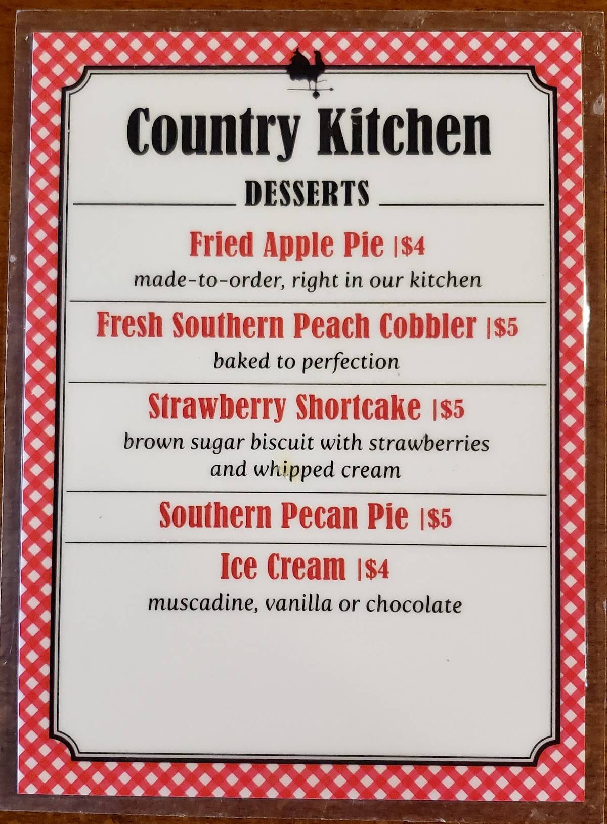 Carta de Callaway Gardens Country Kitchen Restaurant, Pine Mountain