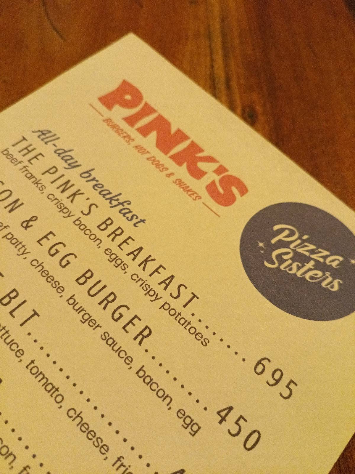 Menu at Pink's Hot Dogs BGC pub & bar, Taguig, G/F