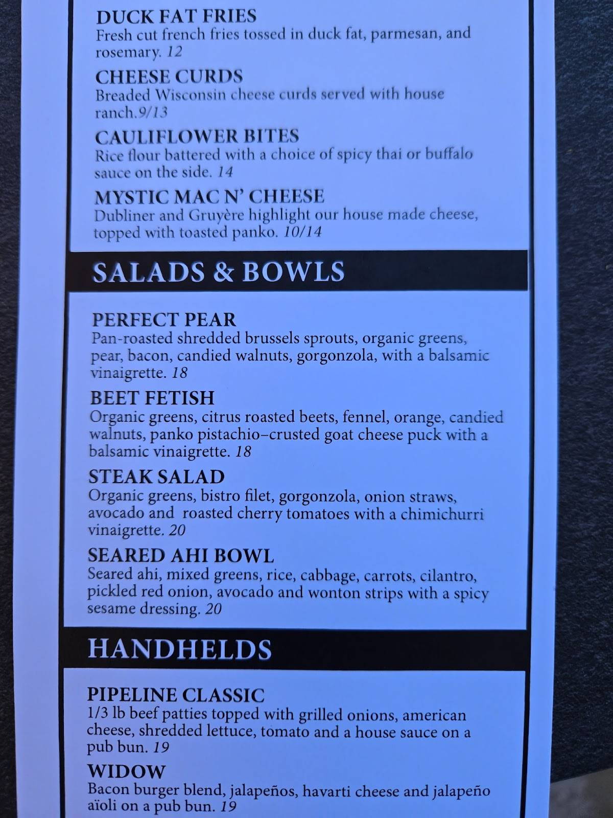 Menu at Pipeline Craft Taps & Kitchen Redding pub & bar, Redding