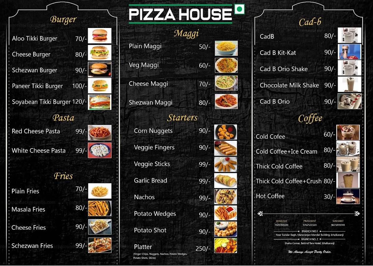 Menu at Pizza House, Ichalkaranji