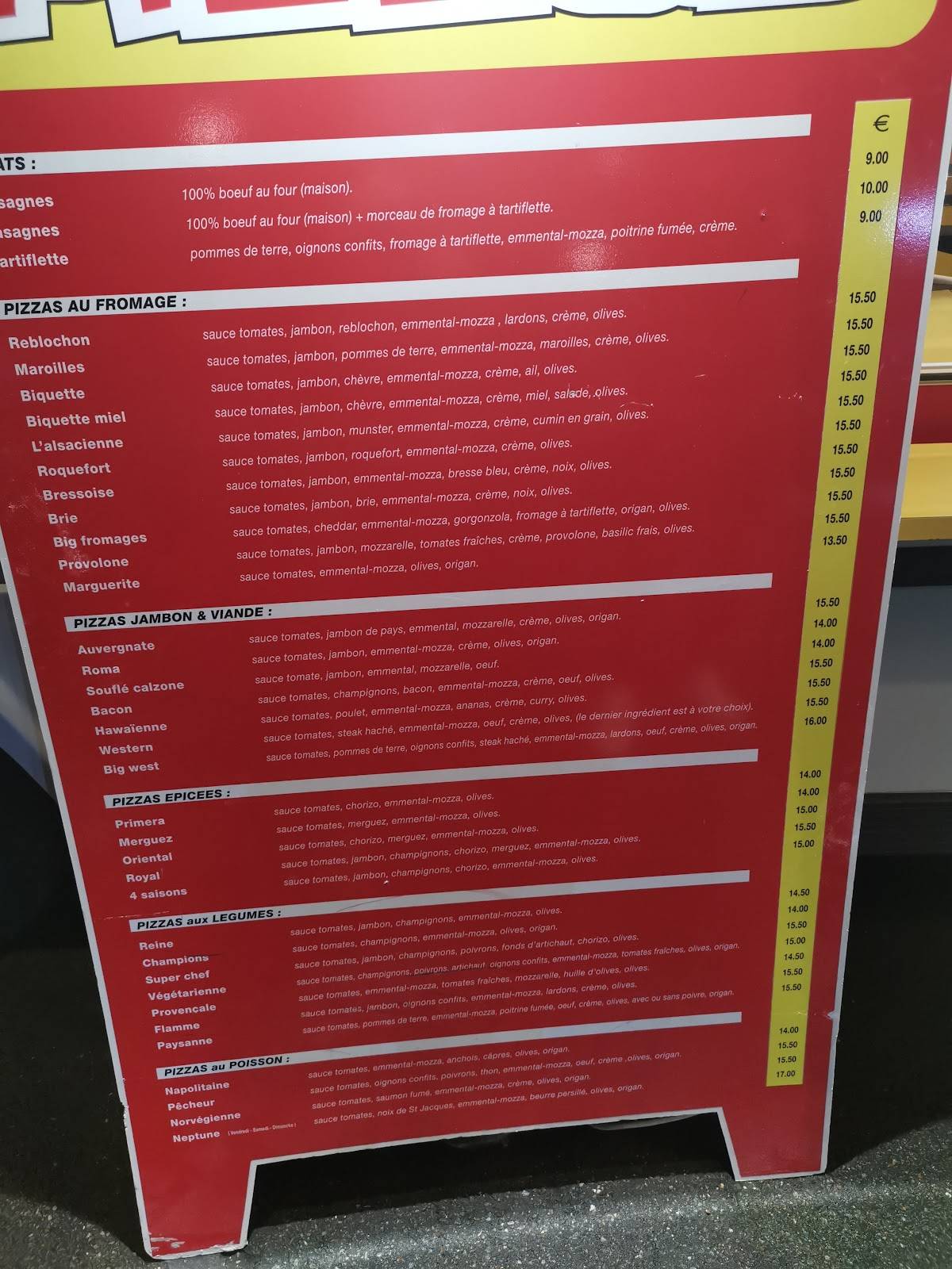 Menu au Pizza Loulou et Loulette pizzeria, Le Pecq
