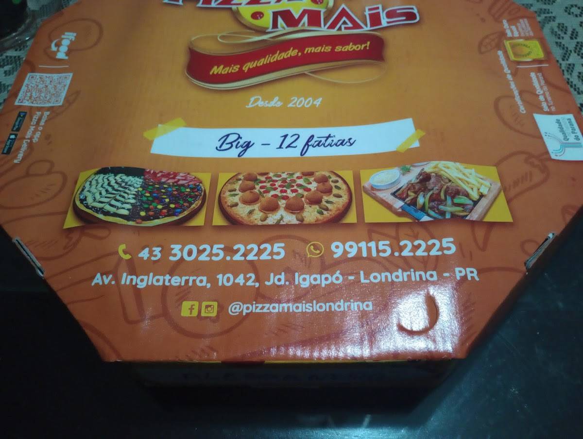 Menu em Pizza Mais pizzaria, Londrina