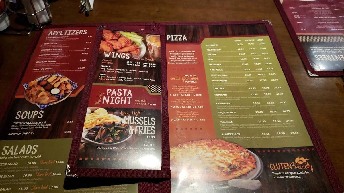Menu at Pizza Place pub & bar, Hearst, Front St