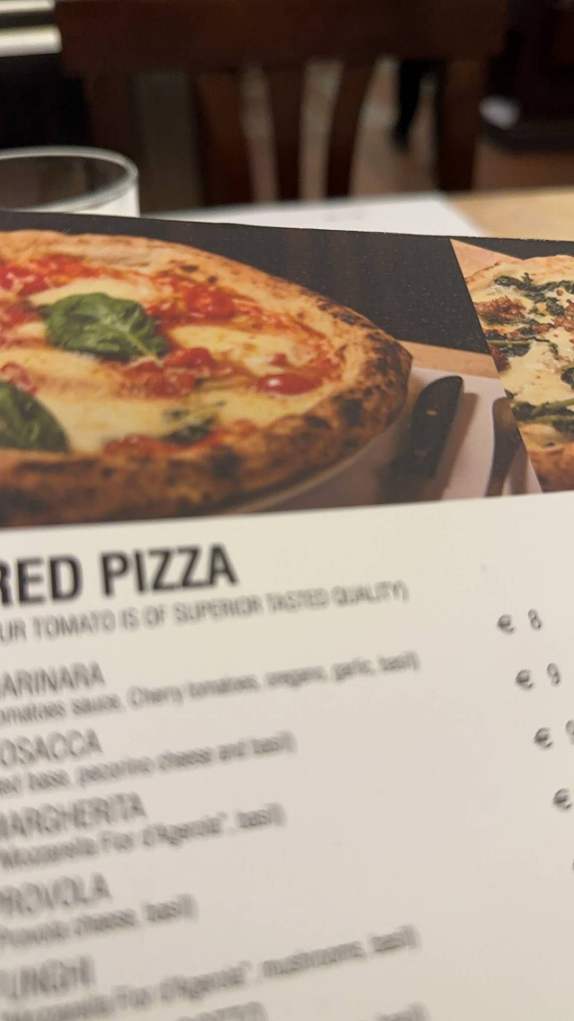 Menu da PizzaRÈ ristorante, Roma, Via della Tribuna di S. Carlo