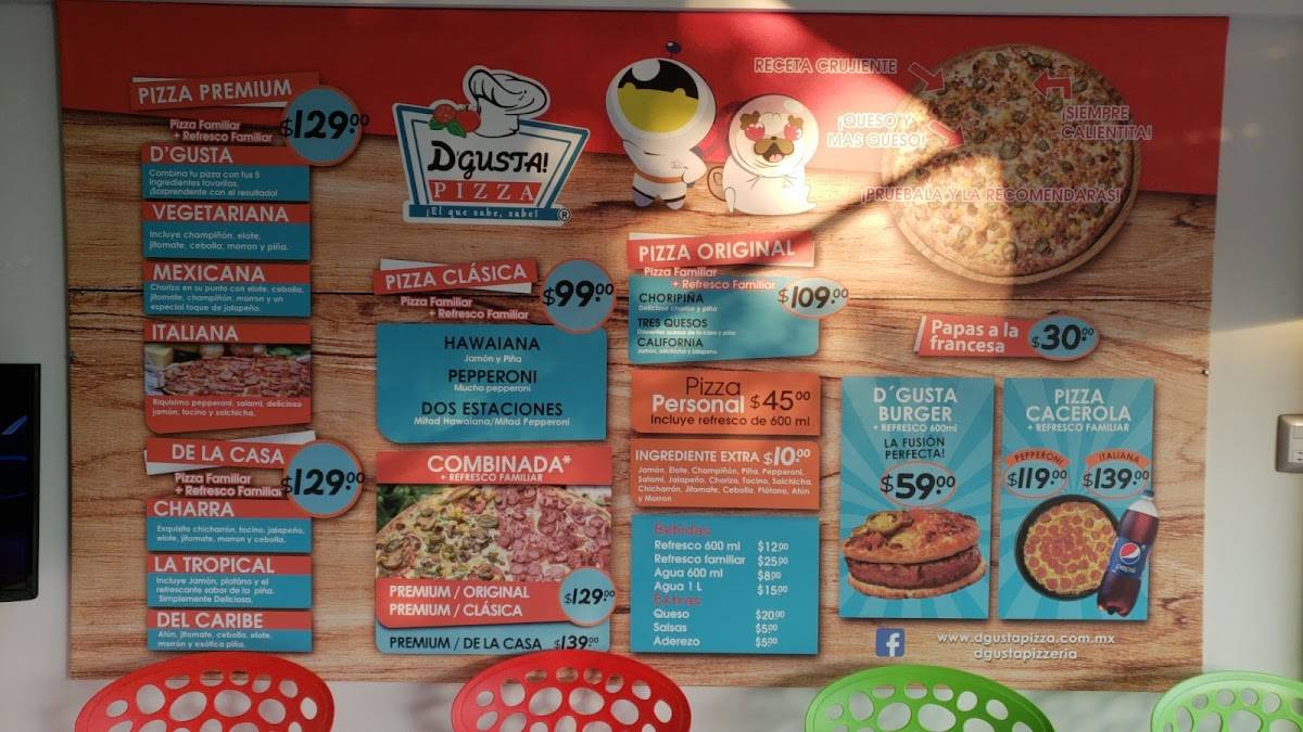 Carta del restaurante D'Gusta Pizza, Apatzingán del la Constitución, Av ...