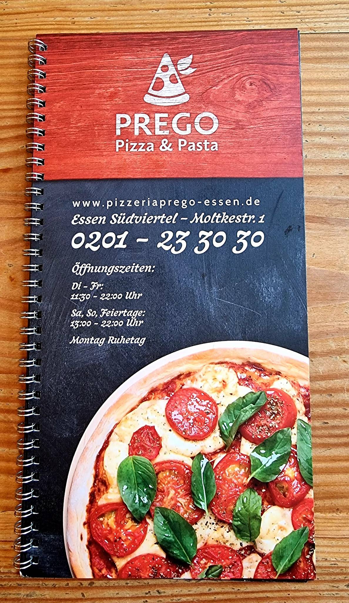 Speisekarte von Prego Pizza & Pasta, Essen, Moltkestraße 1