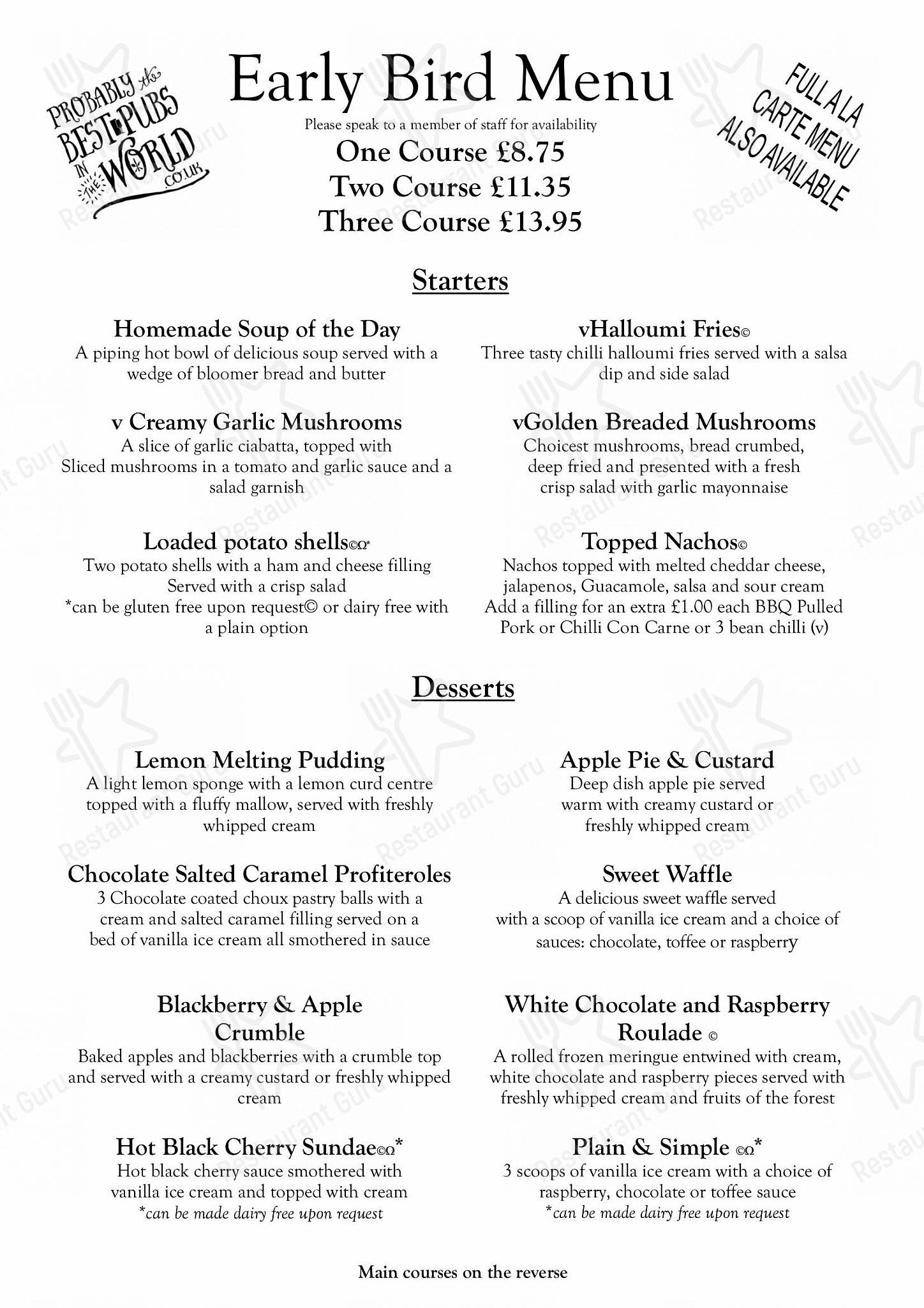 Menu at The Plough Inn Normanton on Soar pub & bar, Loughborough, Main St