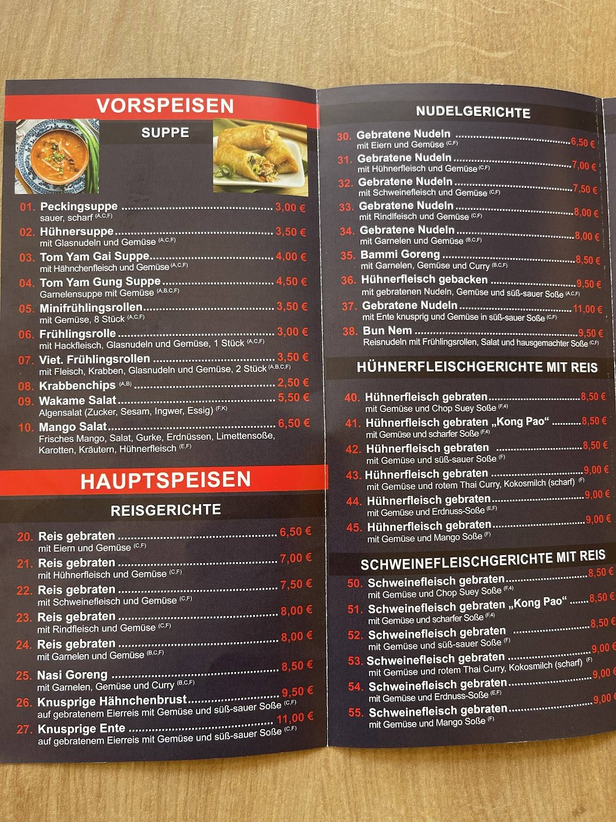 Speisekarte von Restaurant Asia Cuisine & Sushi Bar, Pocking