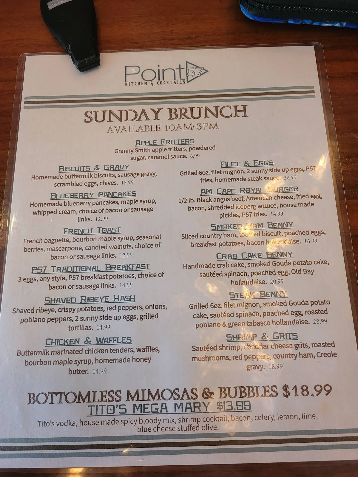 Menu at Point 57 Kitchen & Cocktails restaurant, Cape Coral