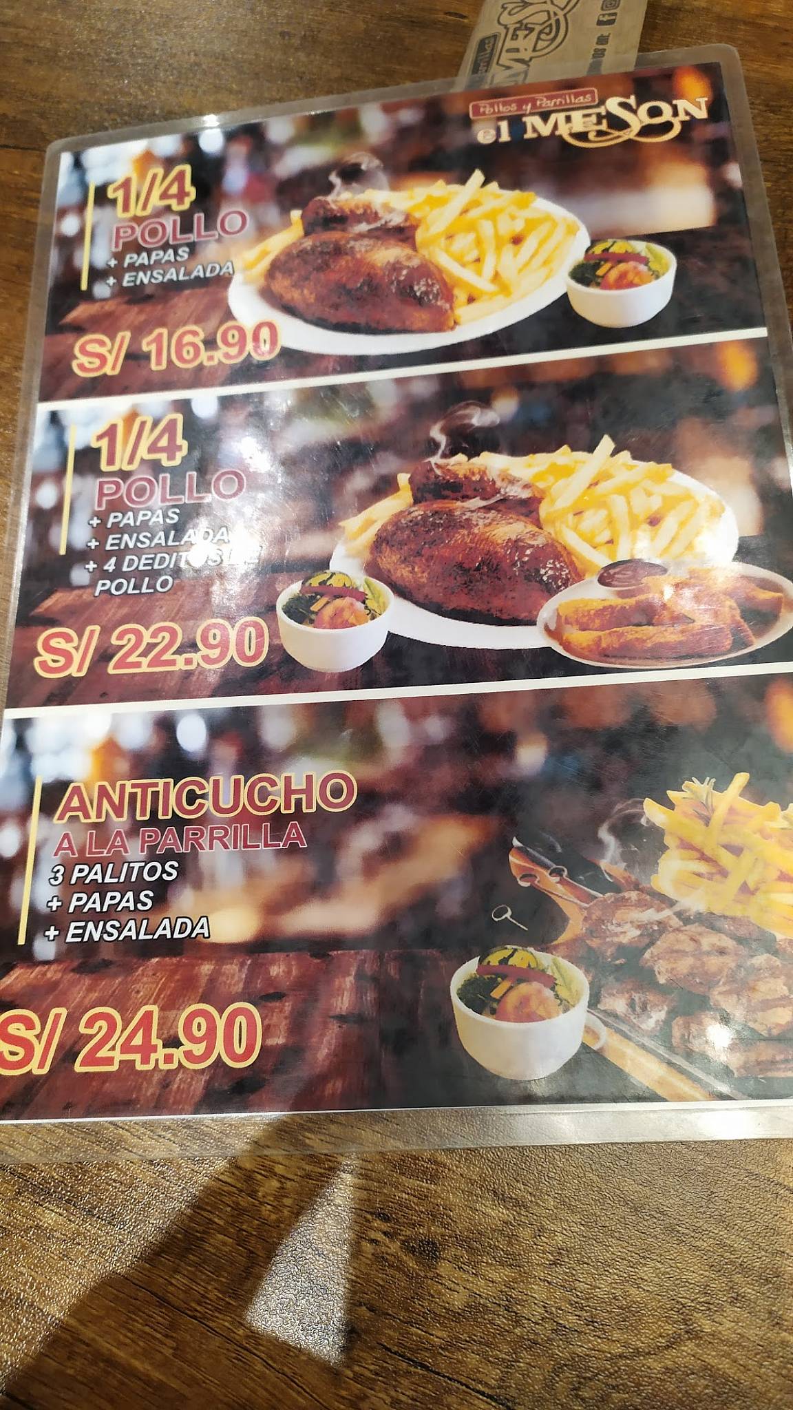 Carta de Pollos Y Parrillas El Meson Zarate, San Juan de Lurigancho, Av ...