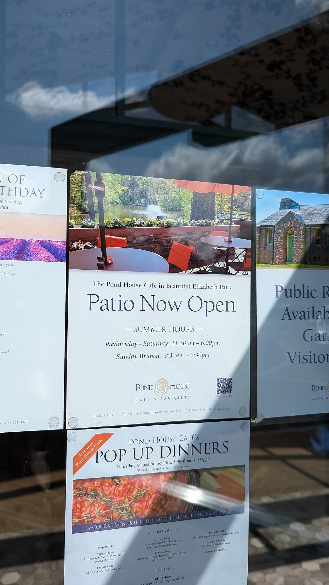 Menu at Pond House Cafe, West Hartford