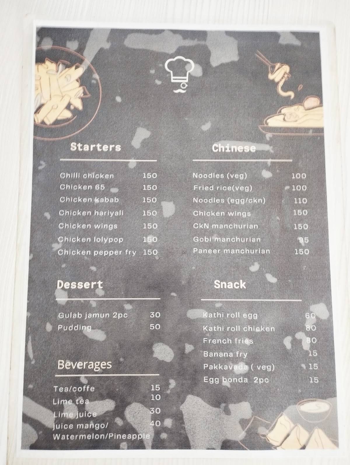 Menu at Ponnus Family Restaurant, Bengaluru