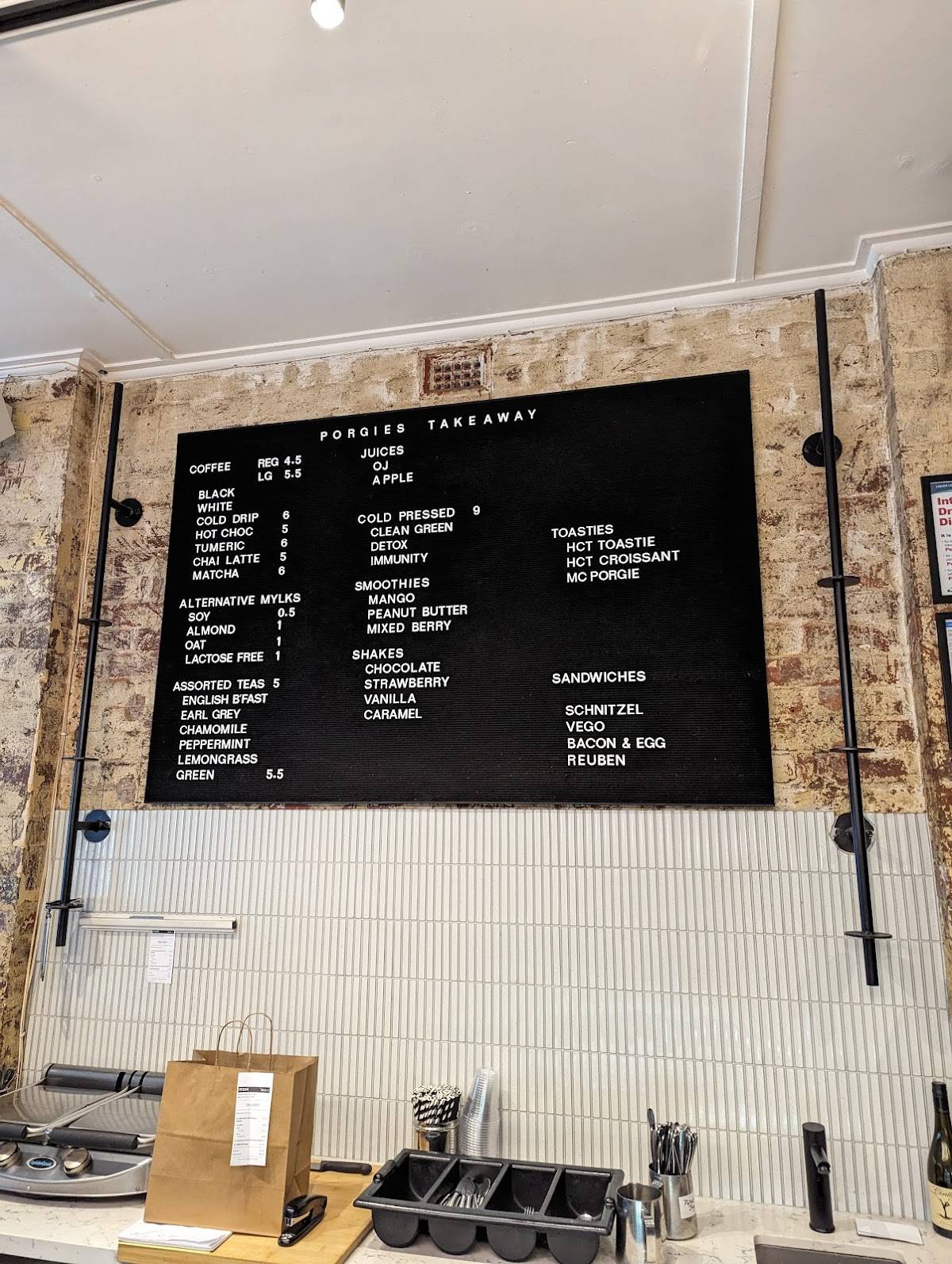 Menu at Porgies Cafe Hawthorn, Hawthorn