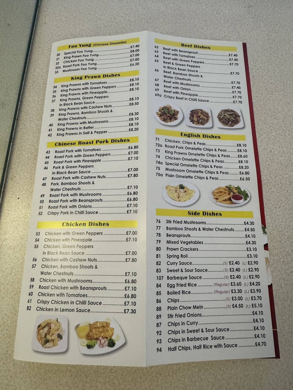 Menu at Portfield Chinese Takeaway fast food, Haverfordwest