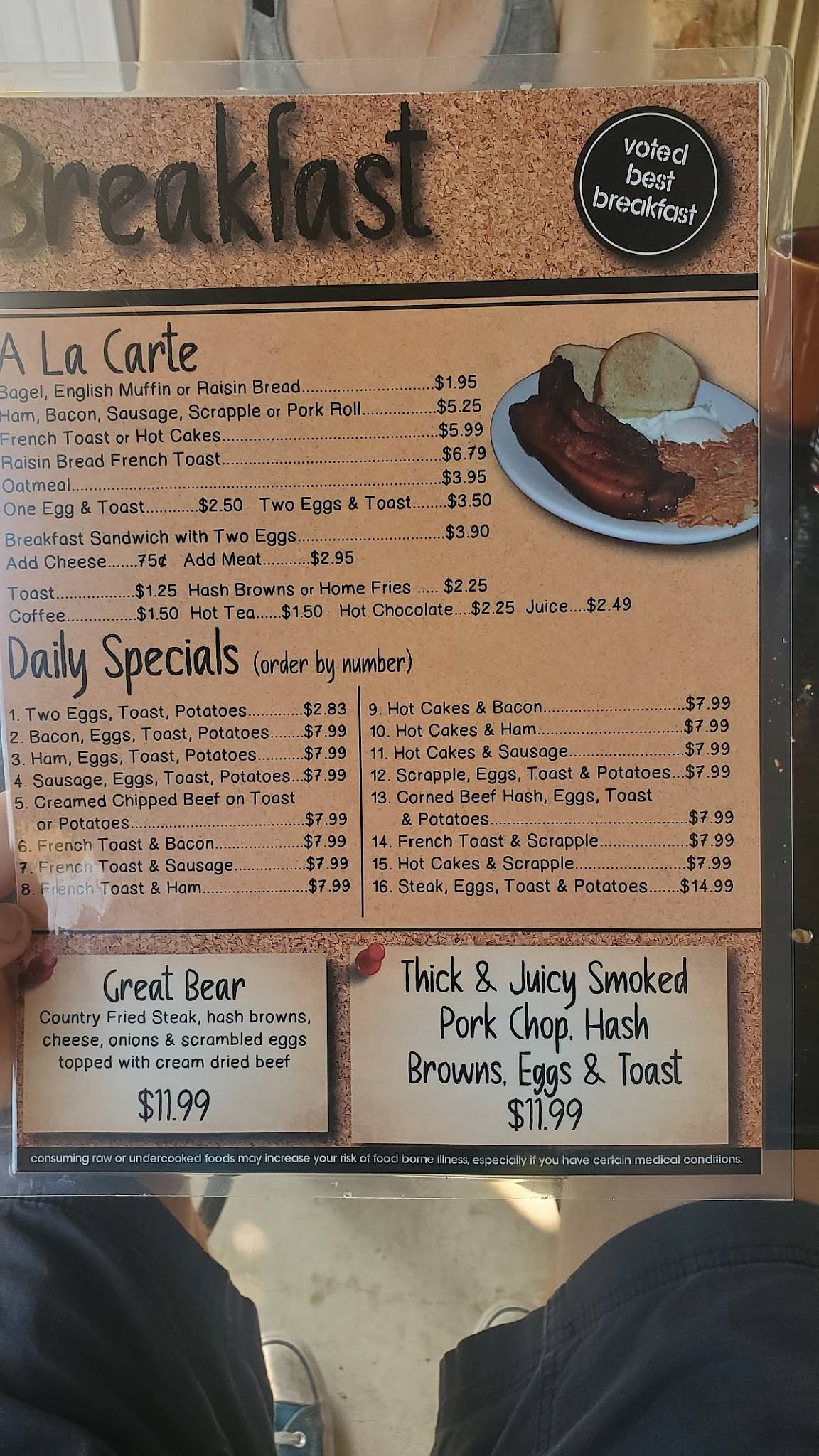 Menu at Powderbourne Sportsman's Club, East Greenville