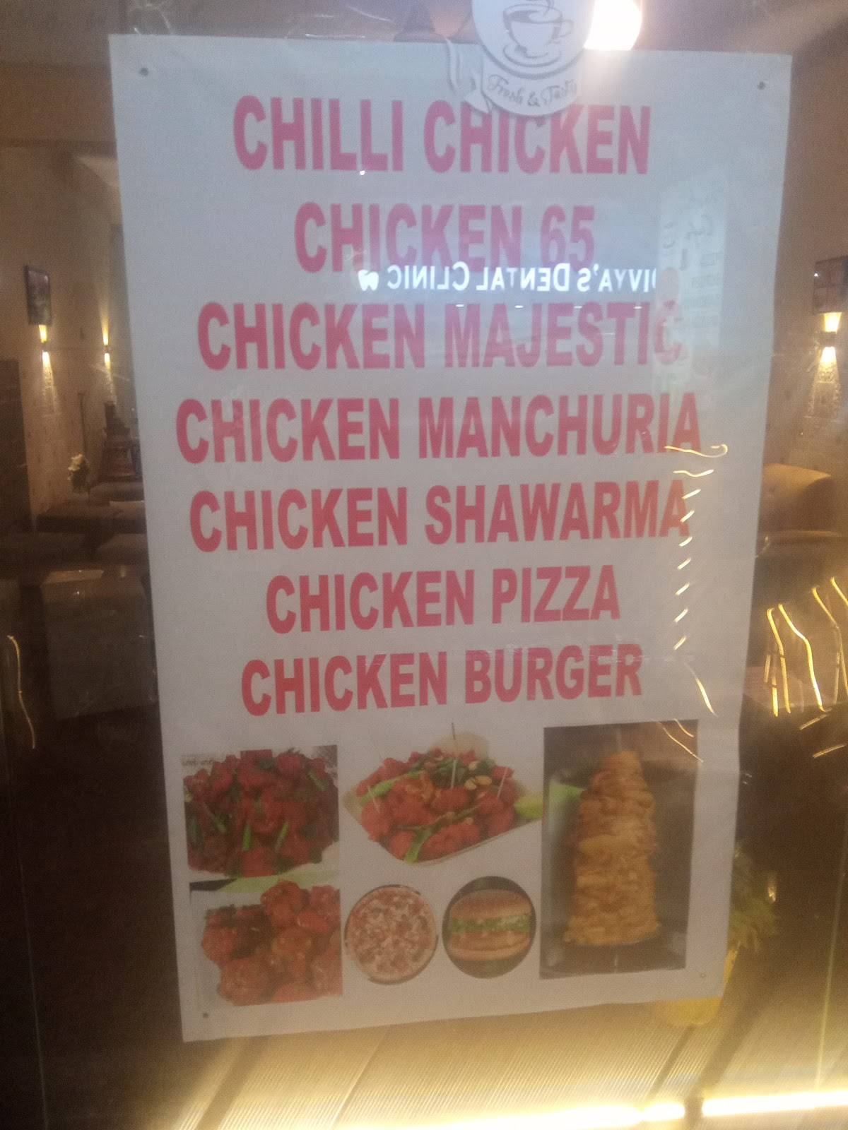 Menu at Preeti's cafe, Hyderabad