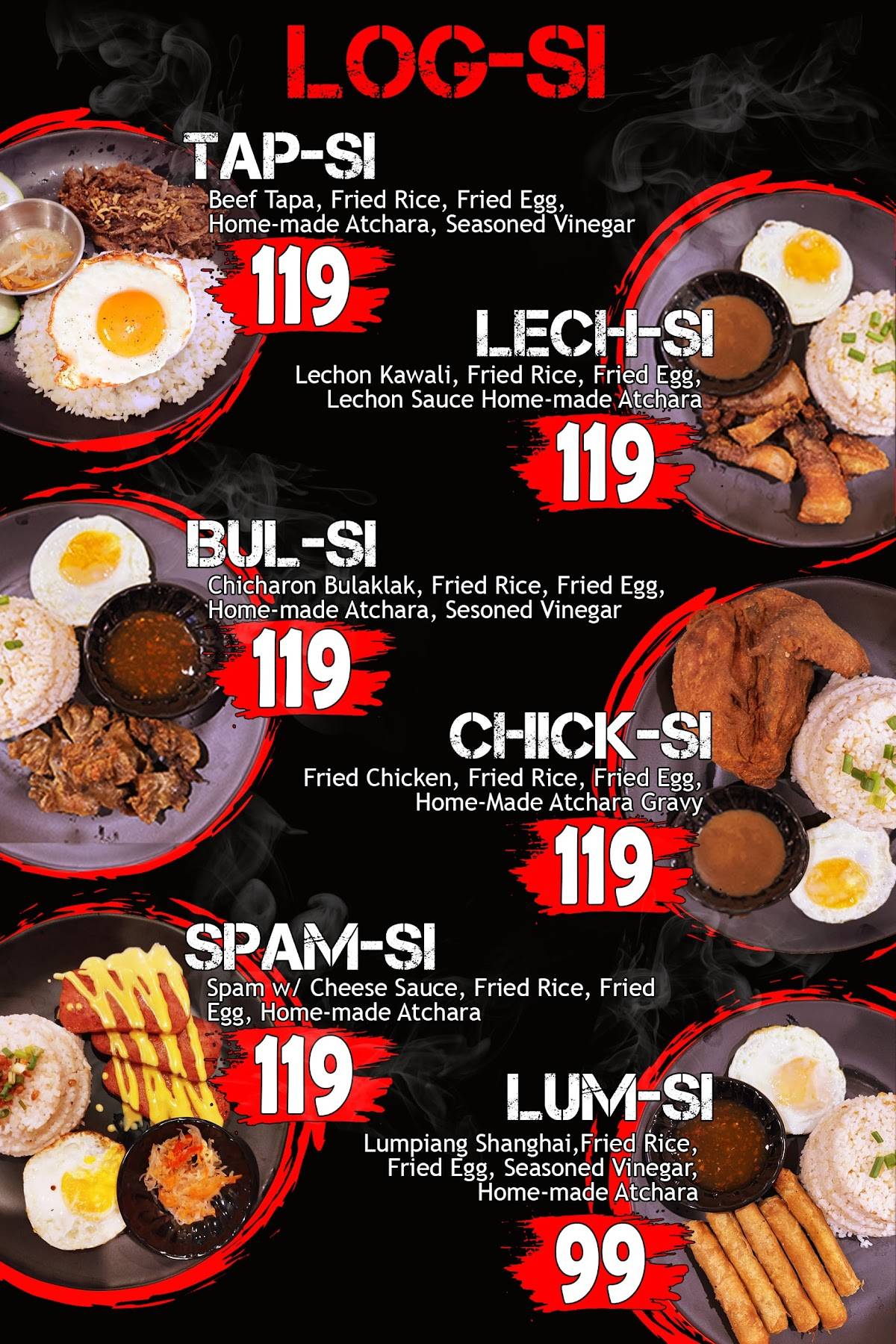 Menu at Primos Pares Legazpi restaurant, Legazpi City