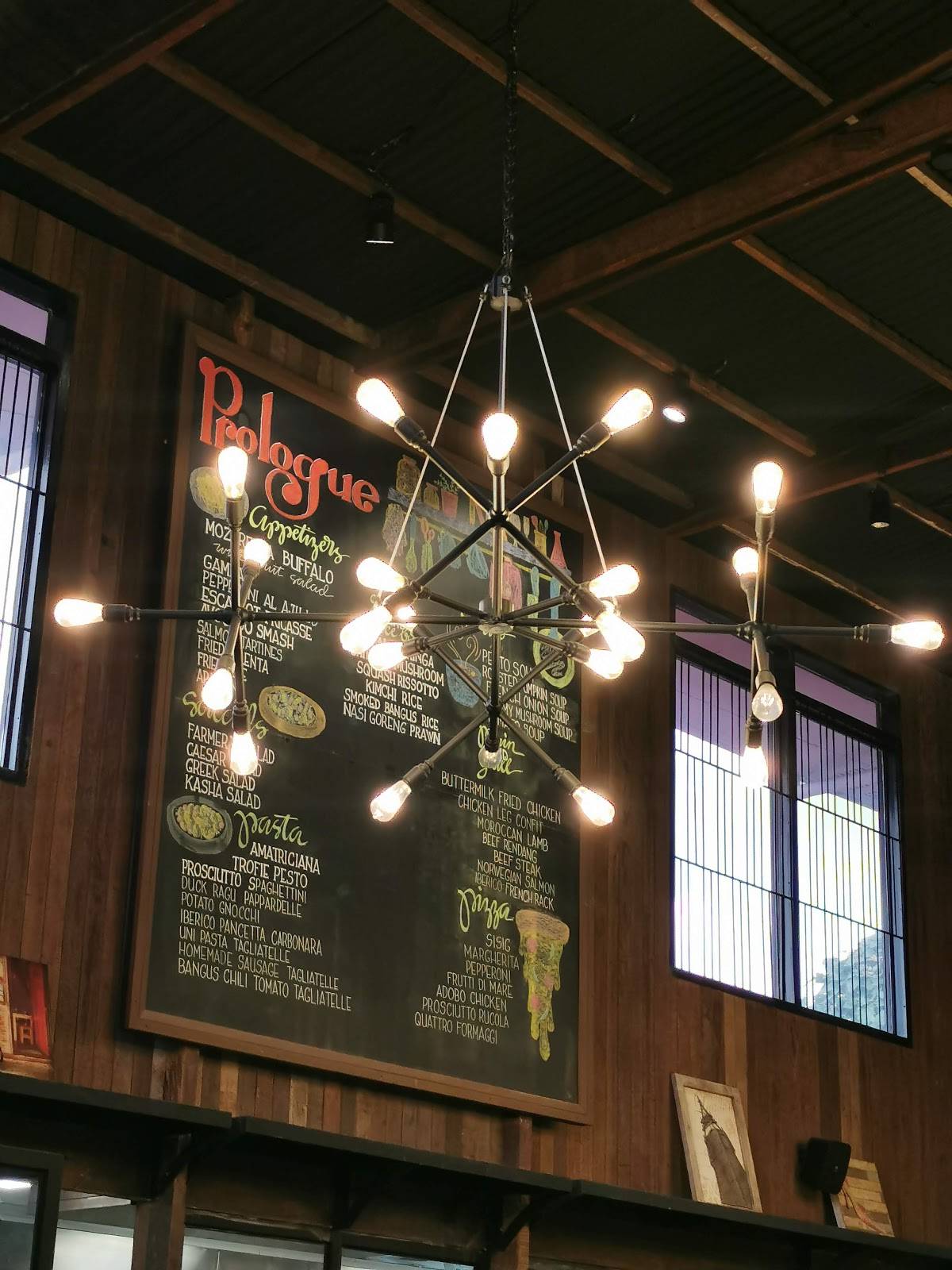 Menu at Prologue QC restaurant, Quezon City
