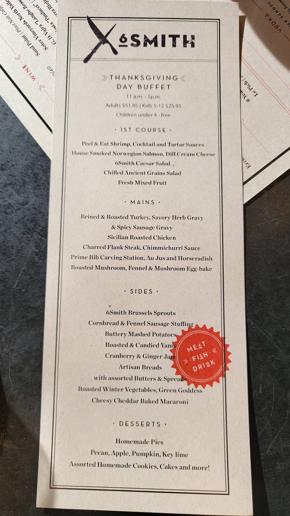 Menu at 6Smith pub & bar, Wayzata