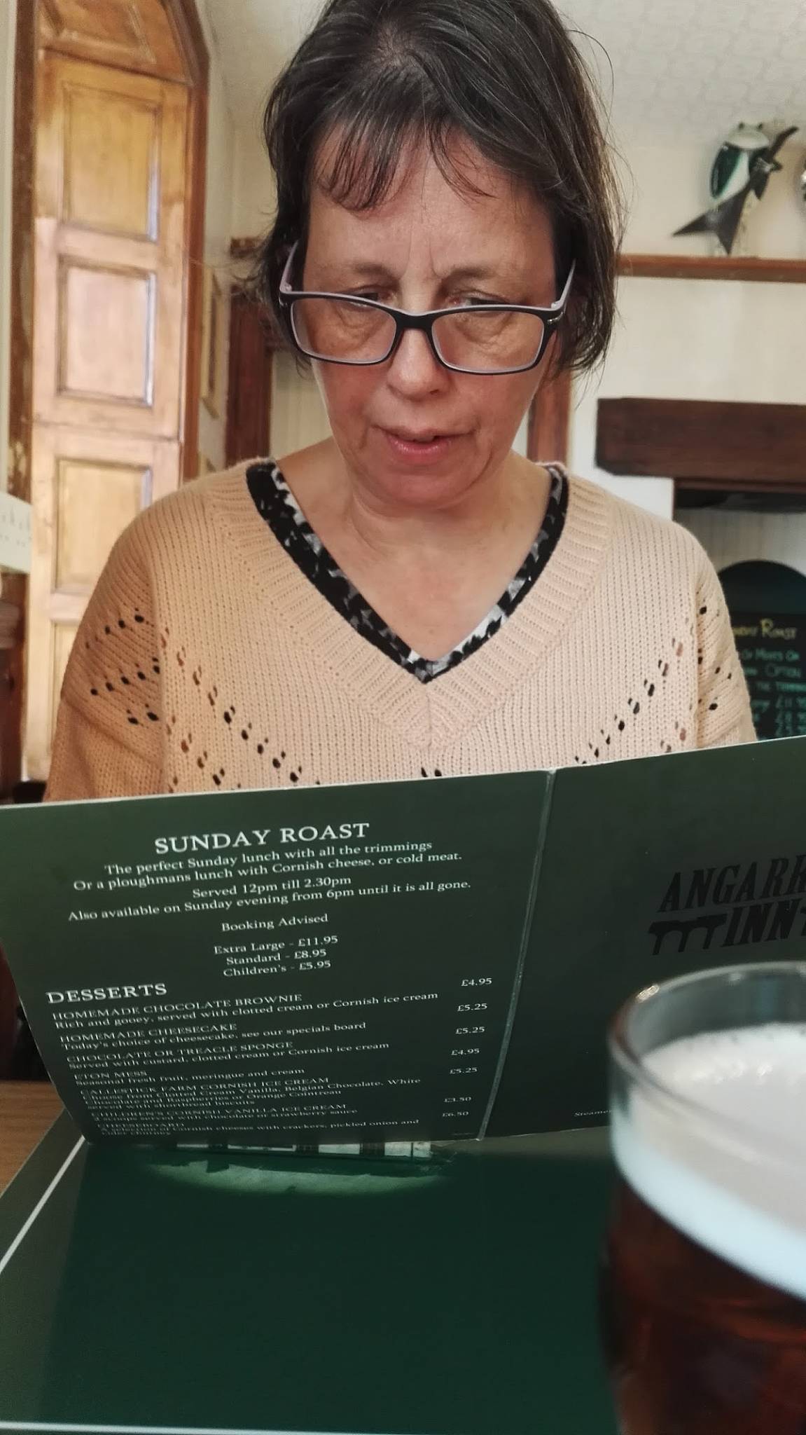 Menu at Angarrack Inn pub & bar, Hayle
