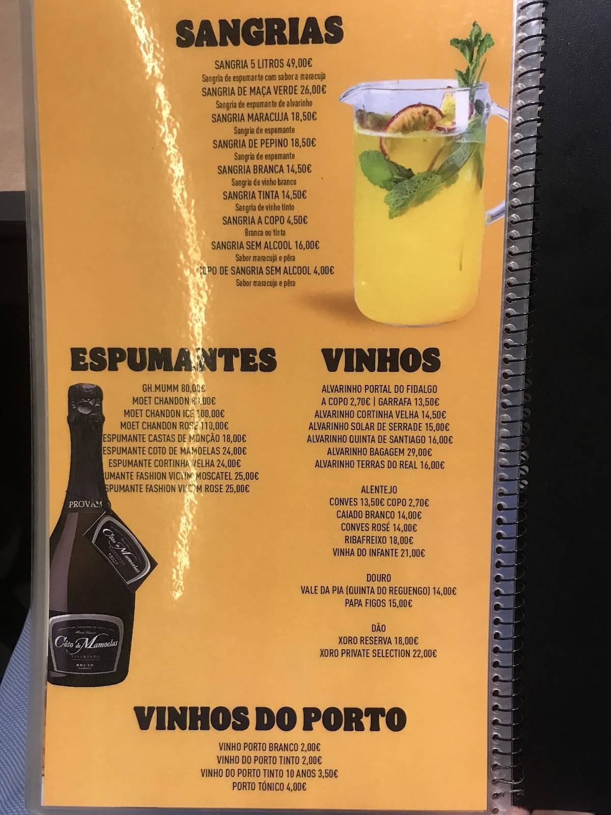 Menu em Baluarte Bar, Monção