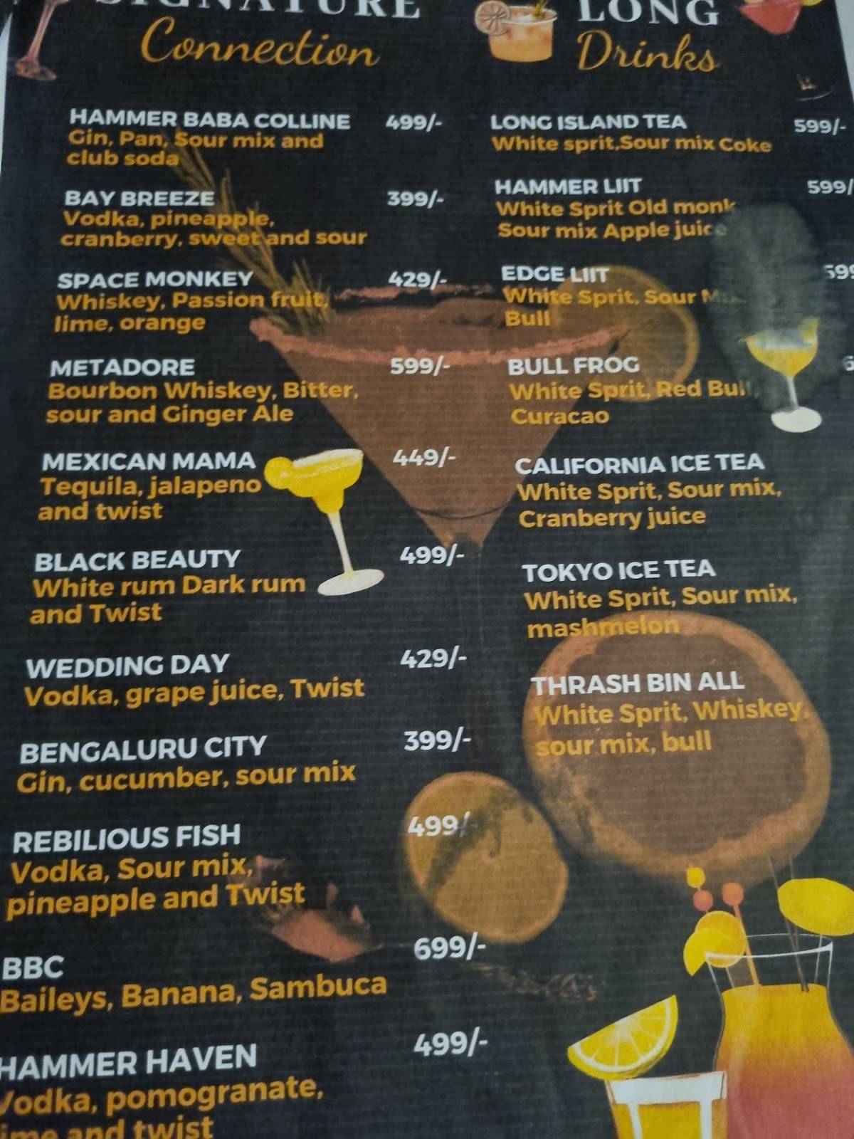Menu at Bottoms Up Restobar, Bengaluru