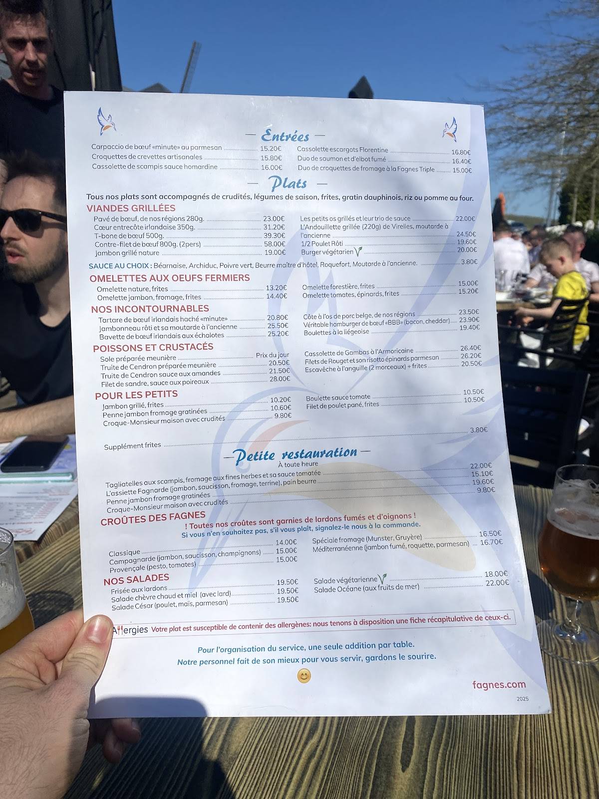 Menu au Brasserie des Fagnes, Couvin, Rte de Nismes 26
