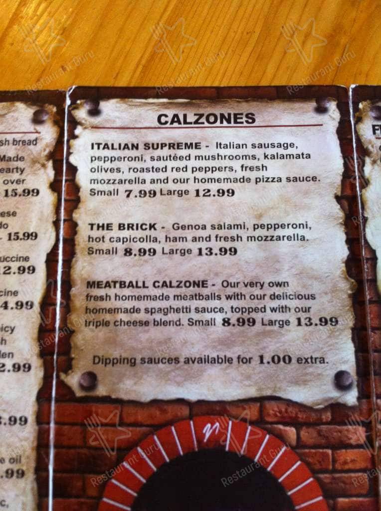 Menu at The Brick Oven pub & bar, Hannibal