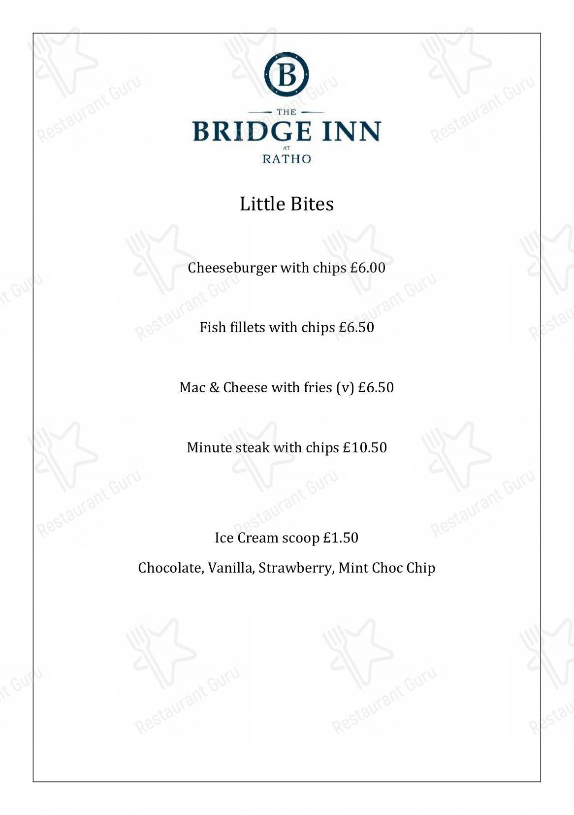 Menu at The Bridge Inn pub & bar, Ratho