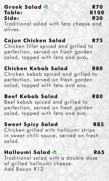 Menu at CAPPELLO. pub & bar, Bloemfontein