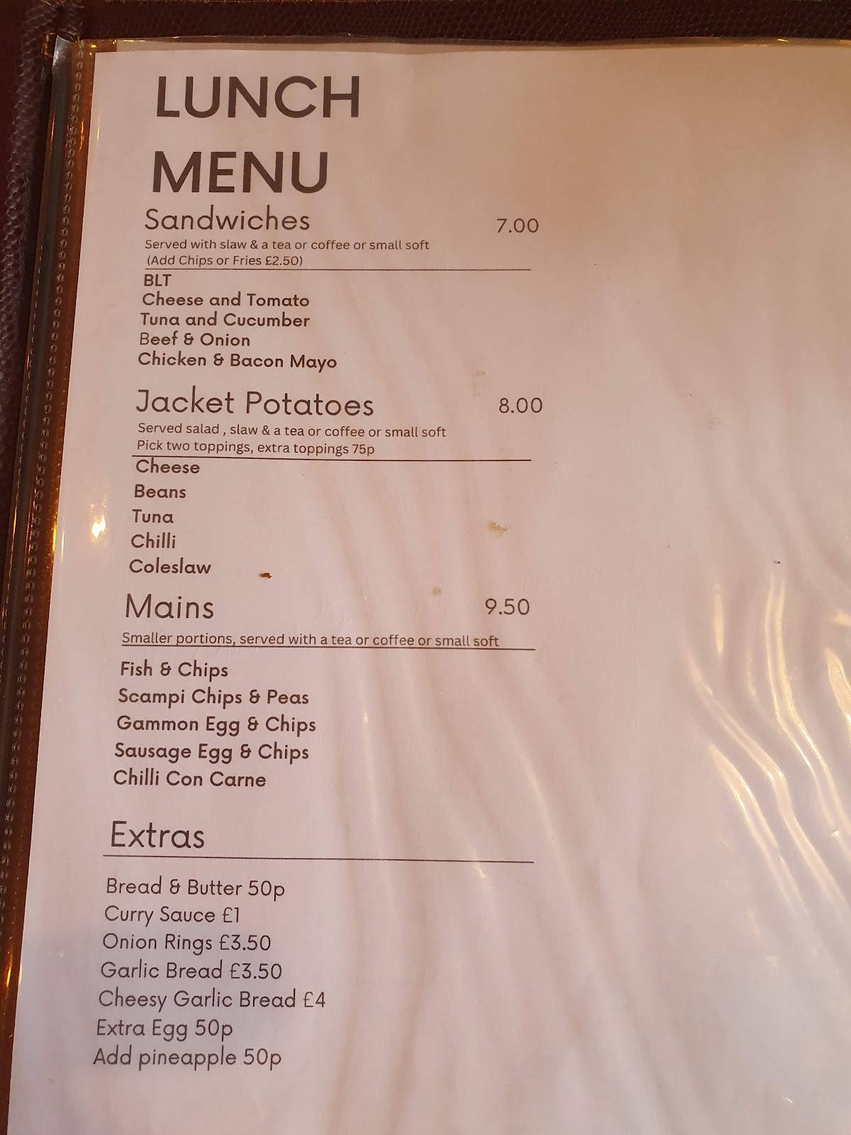Menu at Dunkirk Hall pub & bar, Leyland
