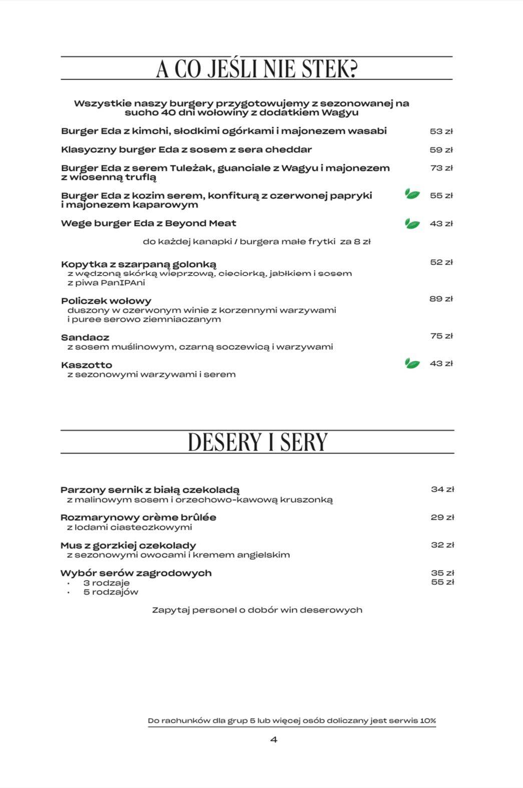 Carta del pub y bar Ed Red, Cracovia, Bocheńska 7