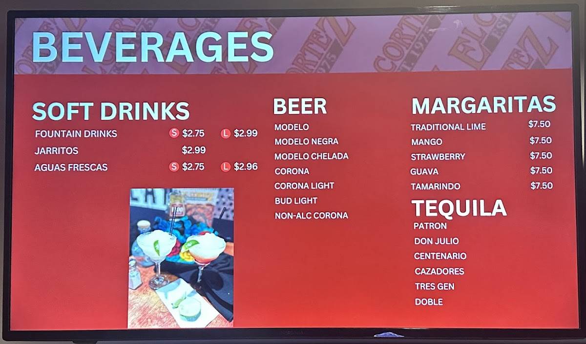 Menu at El Cortez Taqueria & Tortilleria pub & bar, Blue Island