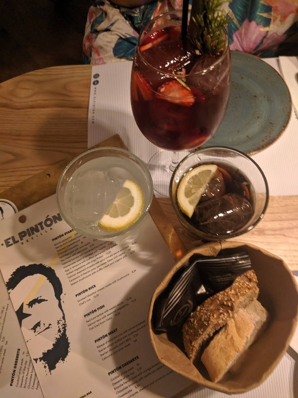 Carta del pub y bar EL PINTÓN, Sevilla