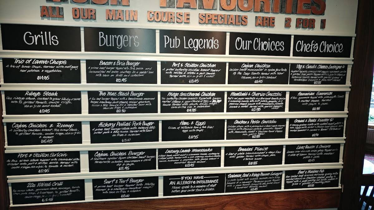 Menu at Farmer John's pub & bar, Sutton Coldfield