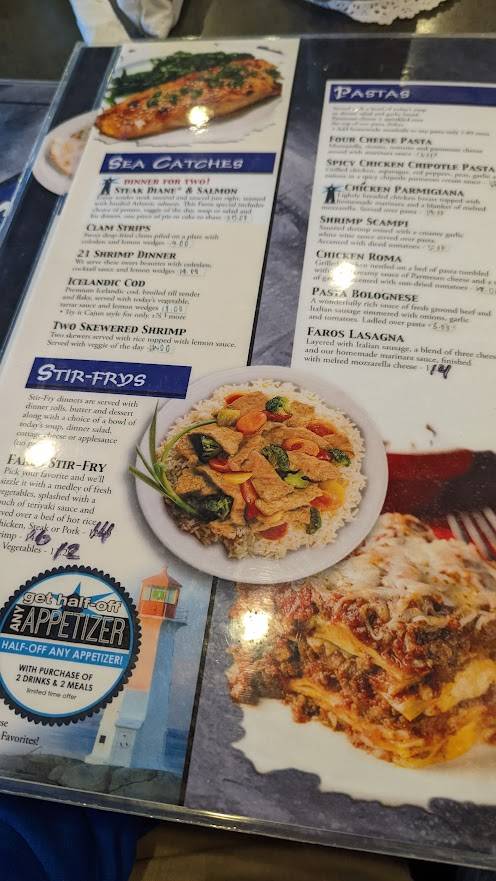 Menu at Faros Restaurant & Cocktails, Fond du Lac