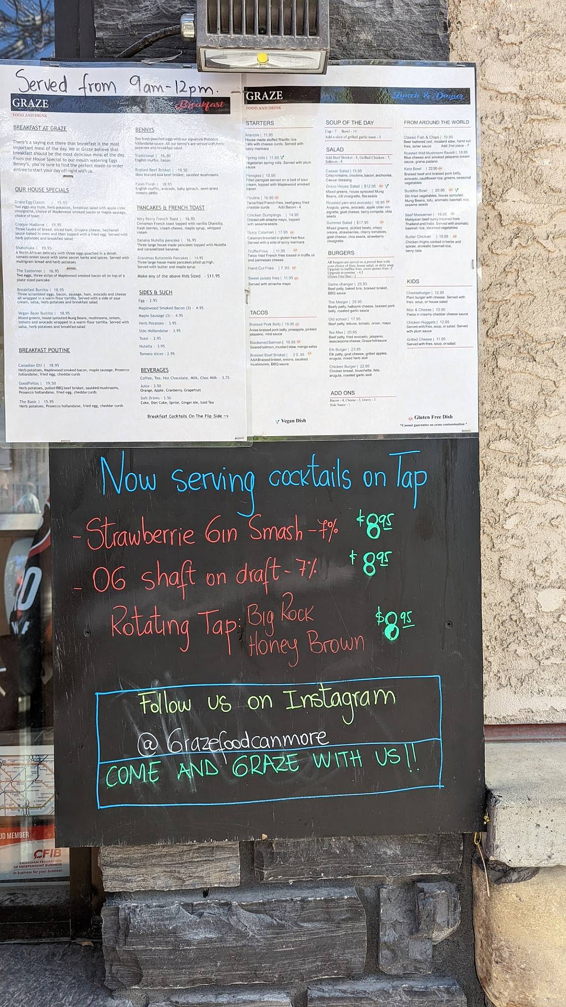 Menu at Graze Food & Drink pub & bar, Canmore