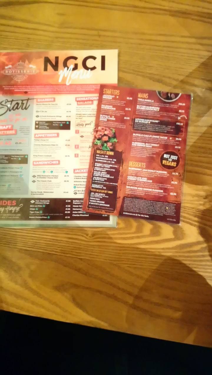 Menu at Hopwood House pub & bar, Alvechurch, Canal Side
