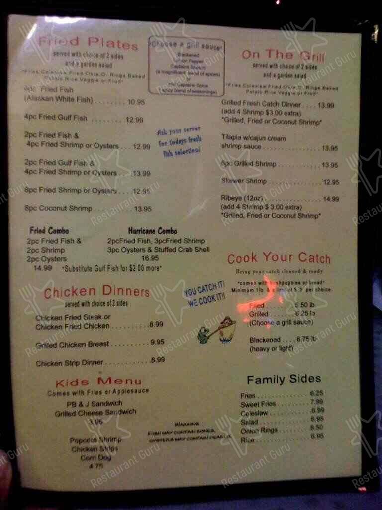 Menu at Laguna Reef Restaurant, Corpus Christi