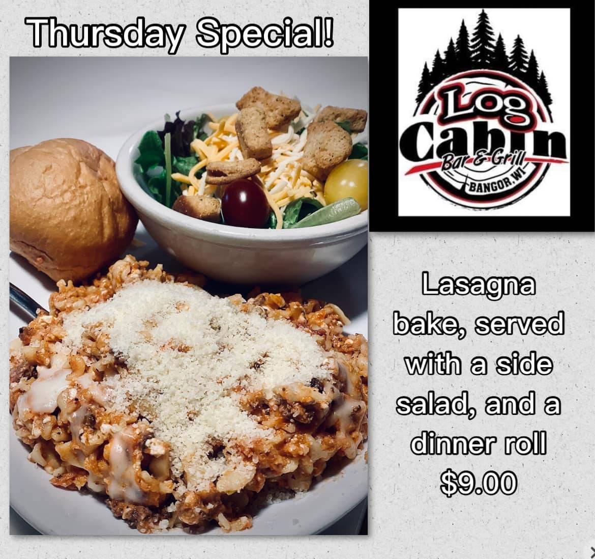 Menu at Log Cabin pub & bar, Bangor