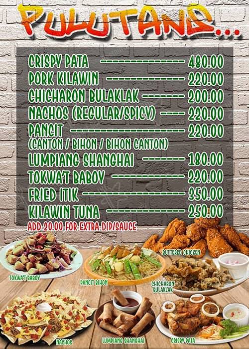 Menu at Mames Billiard Station pub & bar, Quezon City