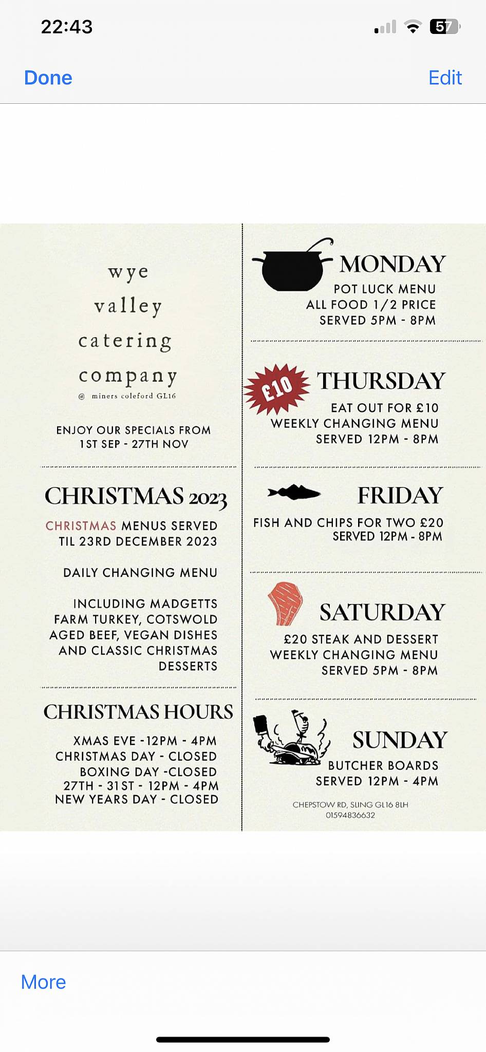 Menu at Miners country inn sling pub & bar, Coleford, Chepstow Road