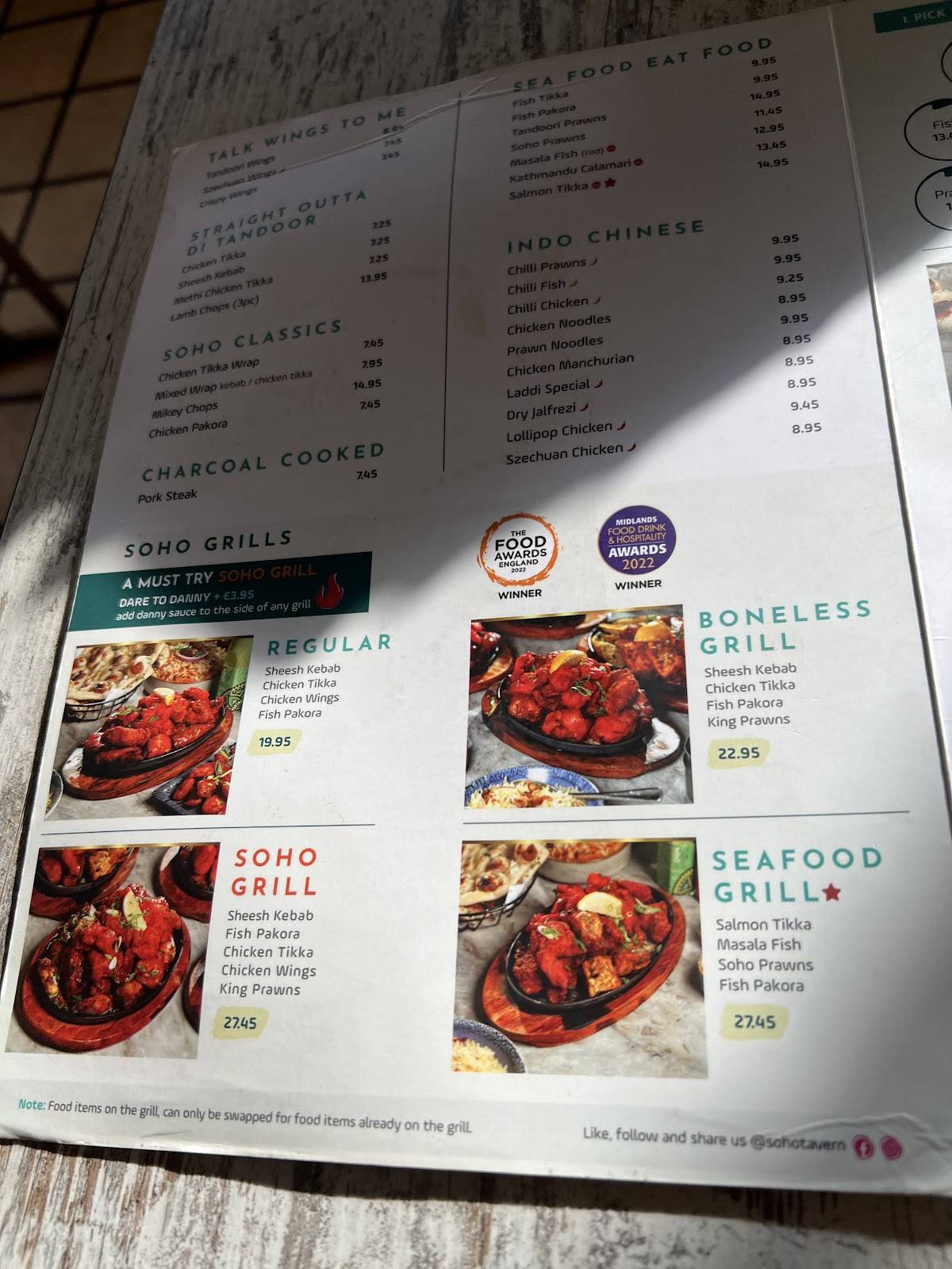 Menu at Soho Tavern Hampton In Arden pub & bar, Solihull