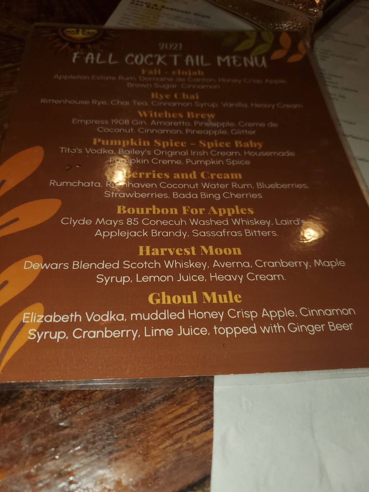 Menu at Sunset Pointe at Fly Creek Marina pub & bar, Fairhope