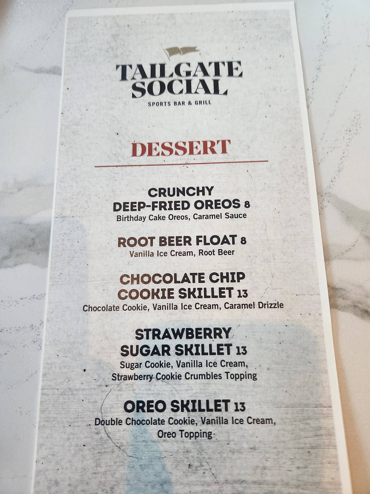 Menu at Tailgate Social pub & bar, Las Vegas