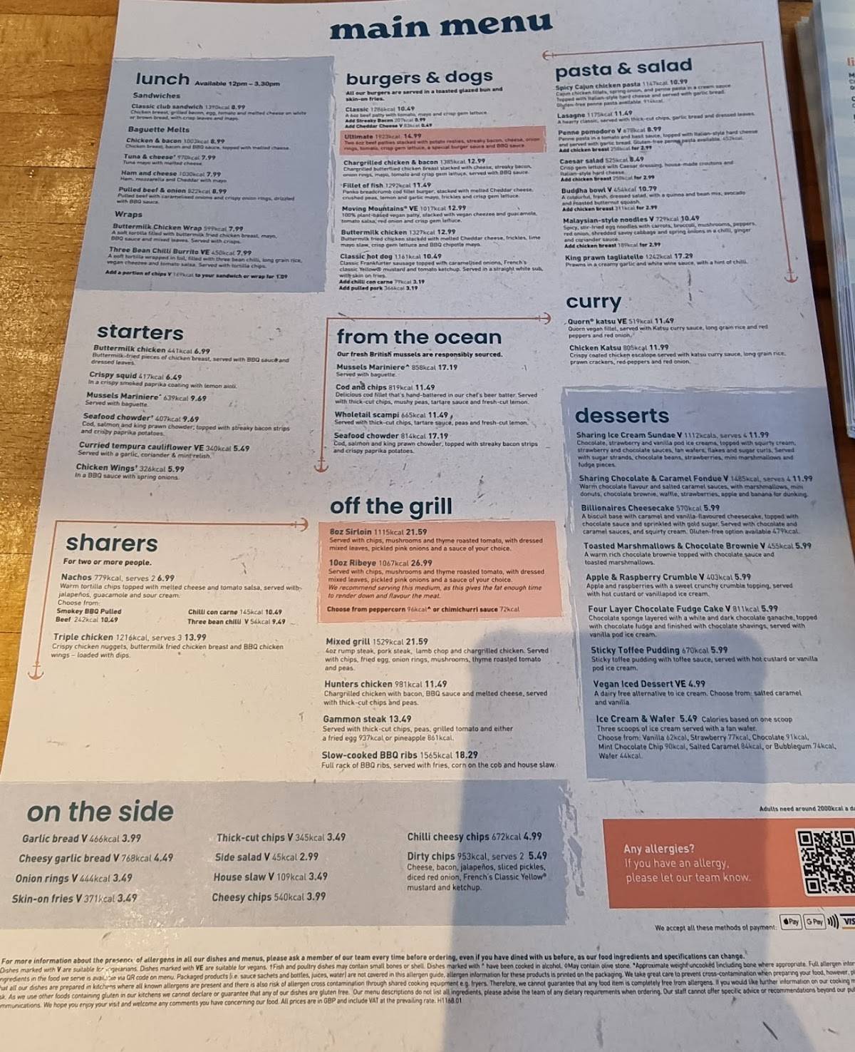 Menu at The Bluff Inn pub & bar, Hayle