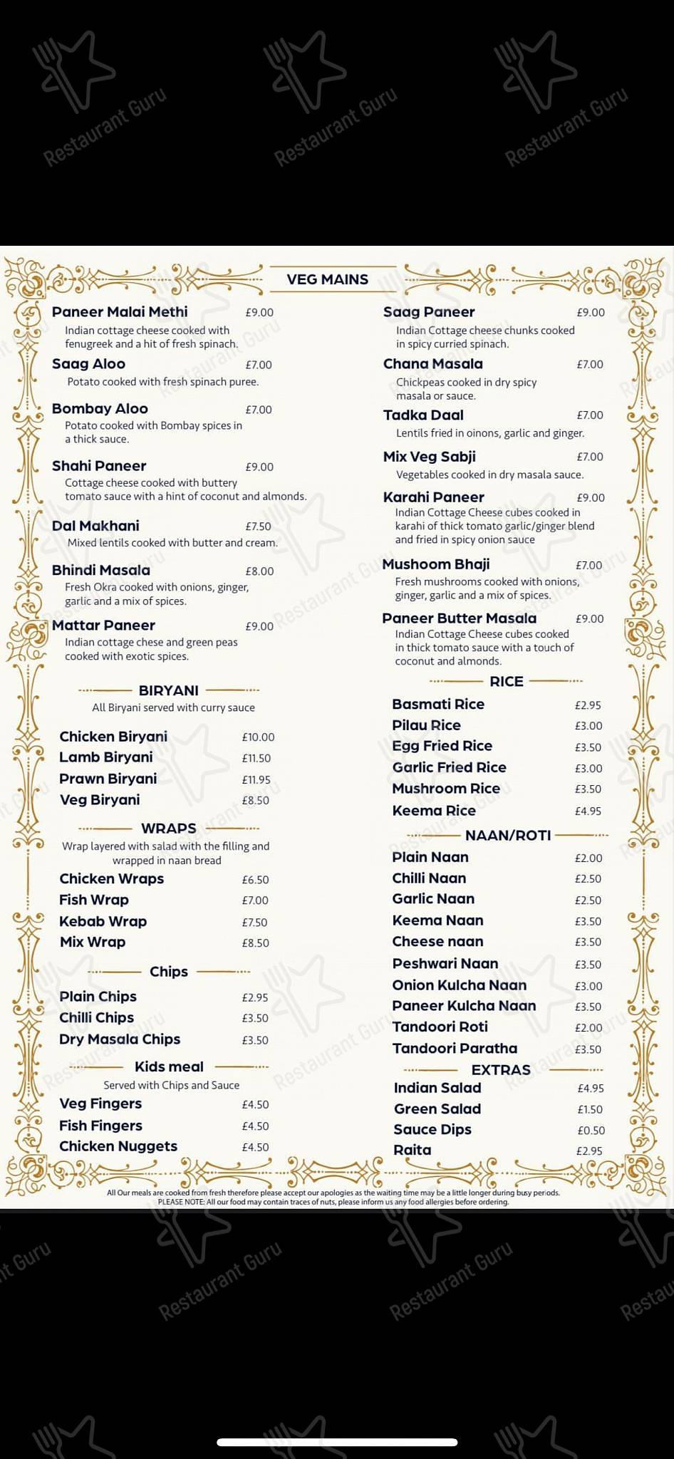 Menu at The Builders' Arms pub & bar, Wolverhampton