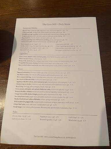 Menu at The Corn Mill pub & bar, Llangollen